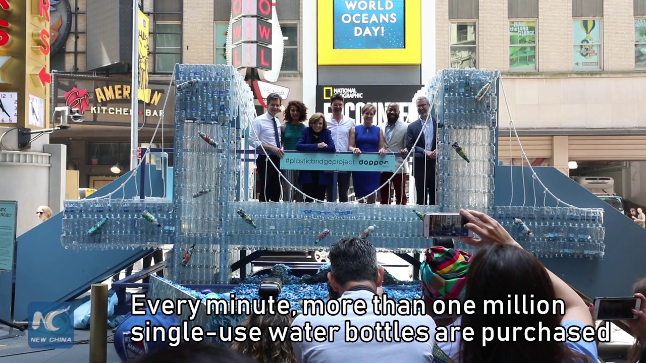 Plastic bridge inspires New Yorkers to say goodbye to single-use water ...