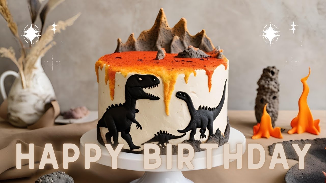 Dinosaur Themed Birthday Celebration Song & Cakes! 🦕🎂 Dinosaur Cake! 🌋 ...