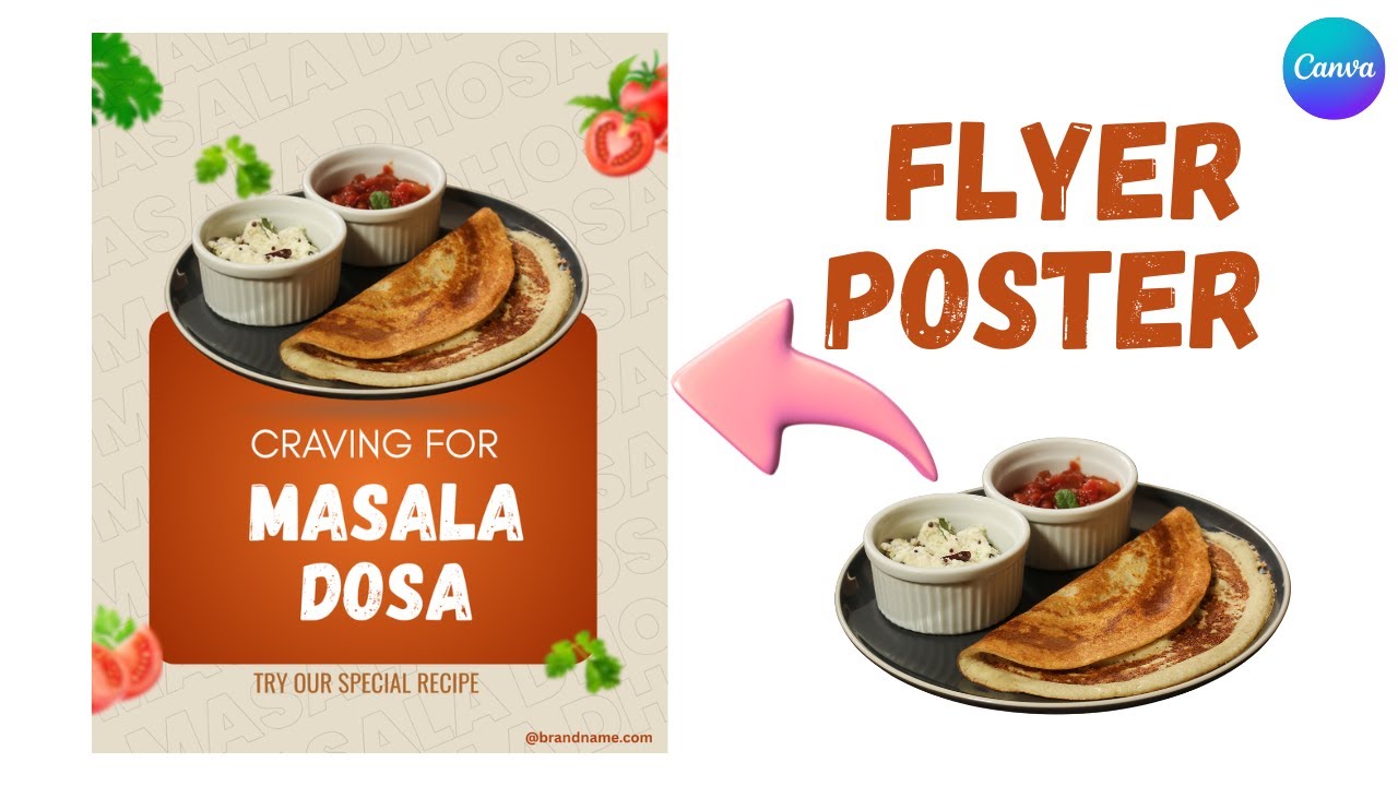 Masala Dosa Flyer Poster Design | Mouthwatering Food Ad in Minutes! # ...