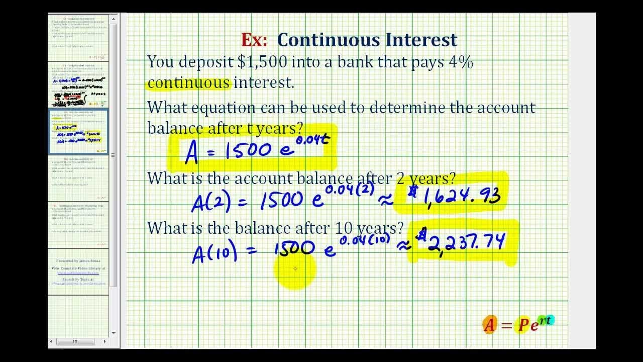 Ej 1: Fórmula de interés continuo - YouTube