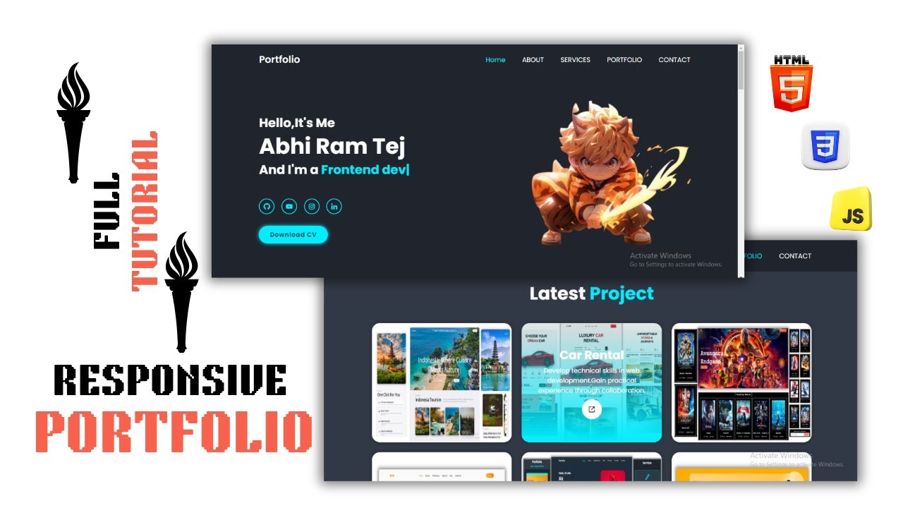 How to Make a Responsive Modern Portfolio Website | Html CSS JS ...