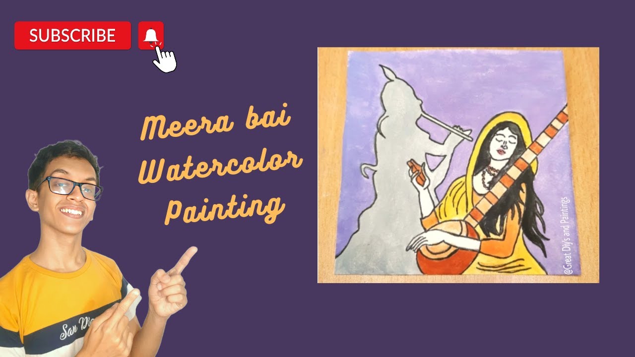Meera watercolor painting / Meera watercolor tutorial / Meera bai ...