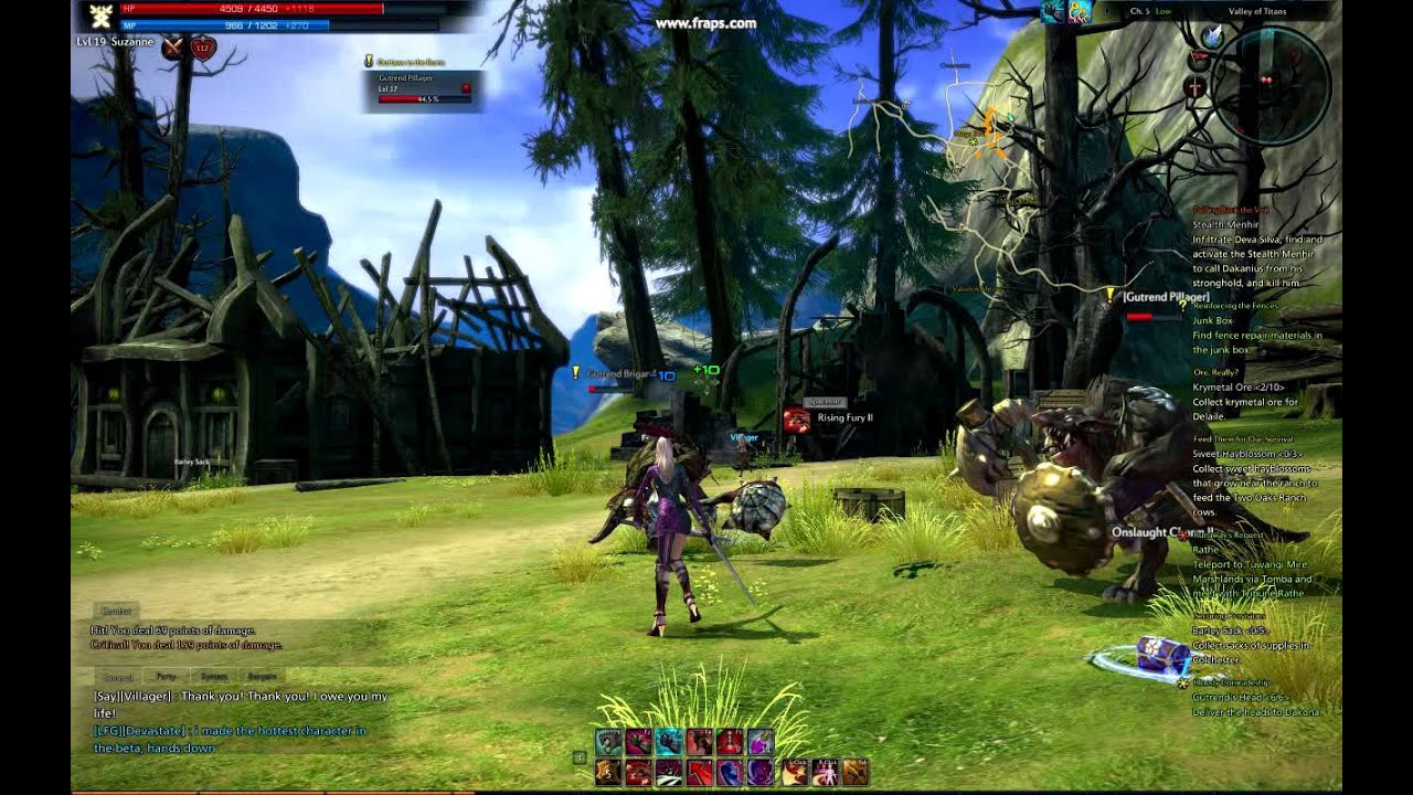Tera Online Female High Elf Warrior Attack Animations - YouTube