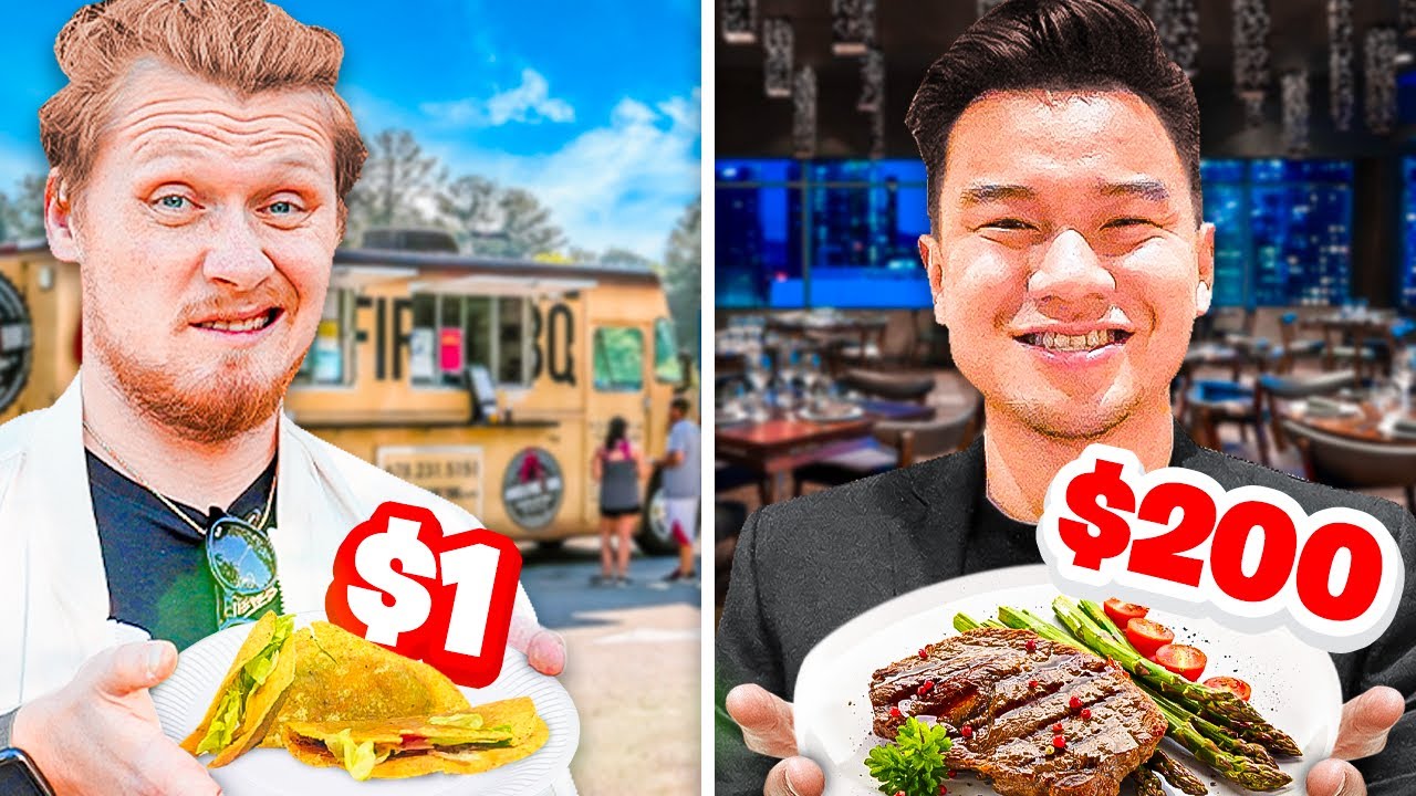 $1 Food vs $200 Food in Los Angeles Challenge! - YouTube