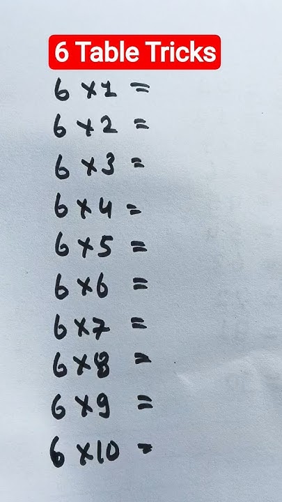 Easy way to learn table of 6/Short Trick to remember table of 6, Table Trick / 6 ka pahada # ...