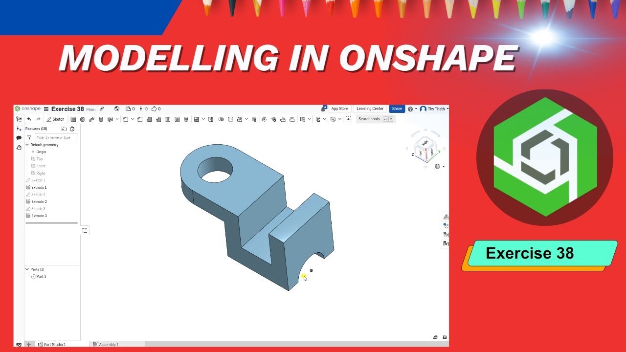 Cad Exercise For Beginner in Onshape # Creating Sketch - YouTube