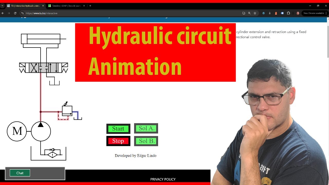 How to create an interactive hydraulic animation for website - YouTube