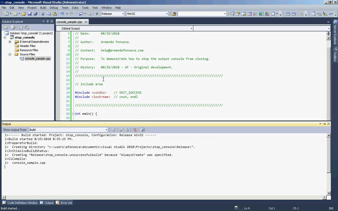 How to stop the output console from closing after running your C++ program. - YouTube