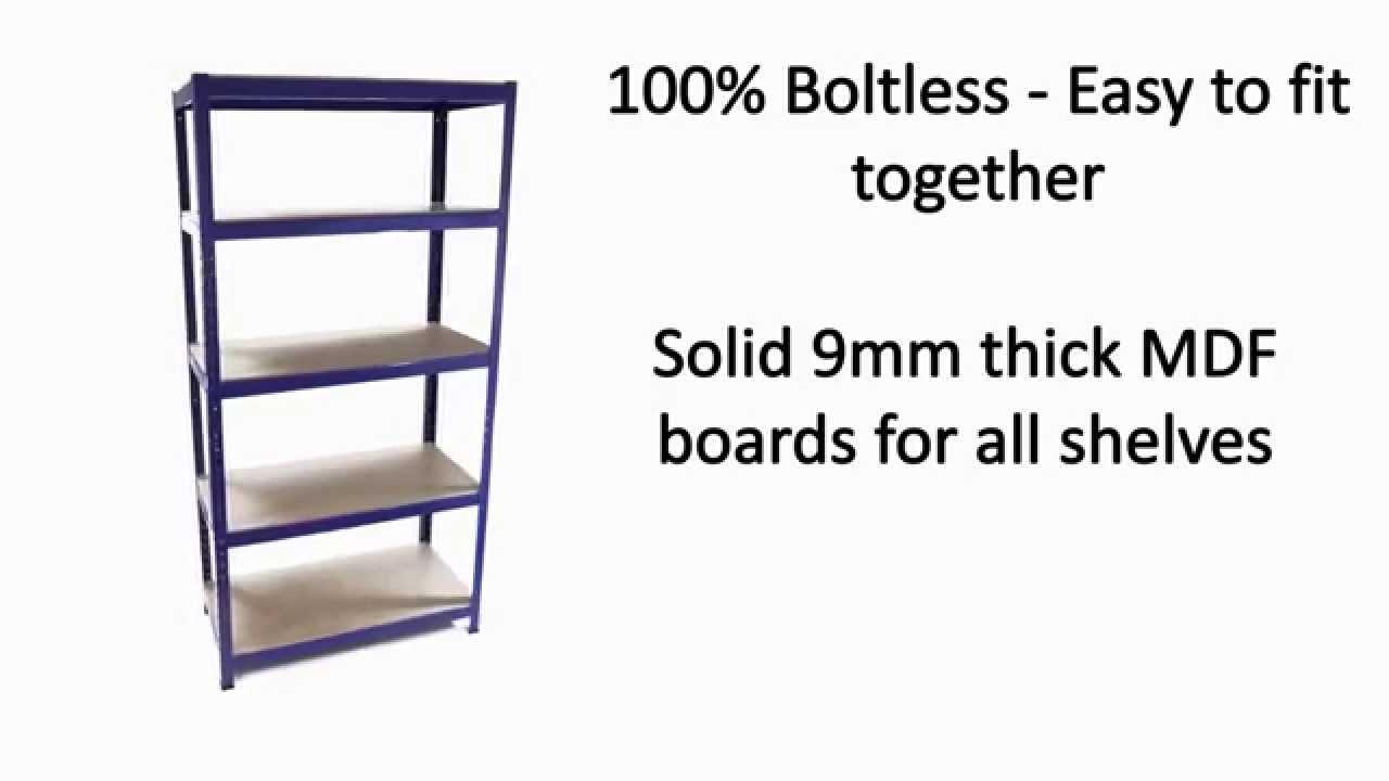 90cm T-Rax Racking / Shelving Storage Bay - Blue - YouTube