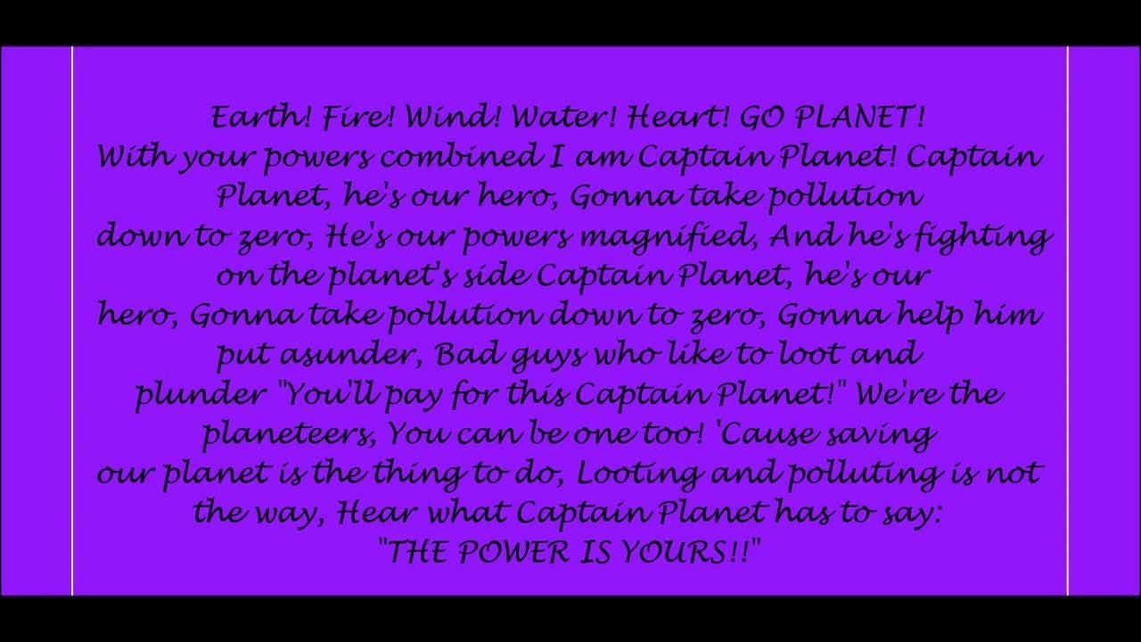 Captain Planet Theme Song Lyrics - YouTube