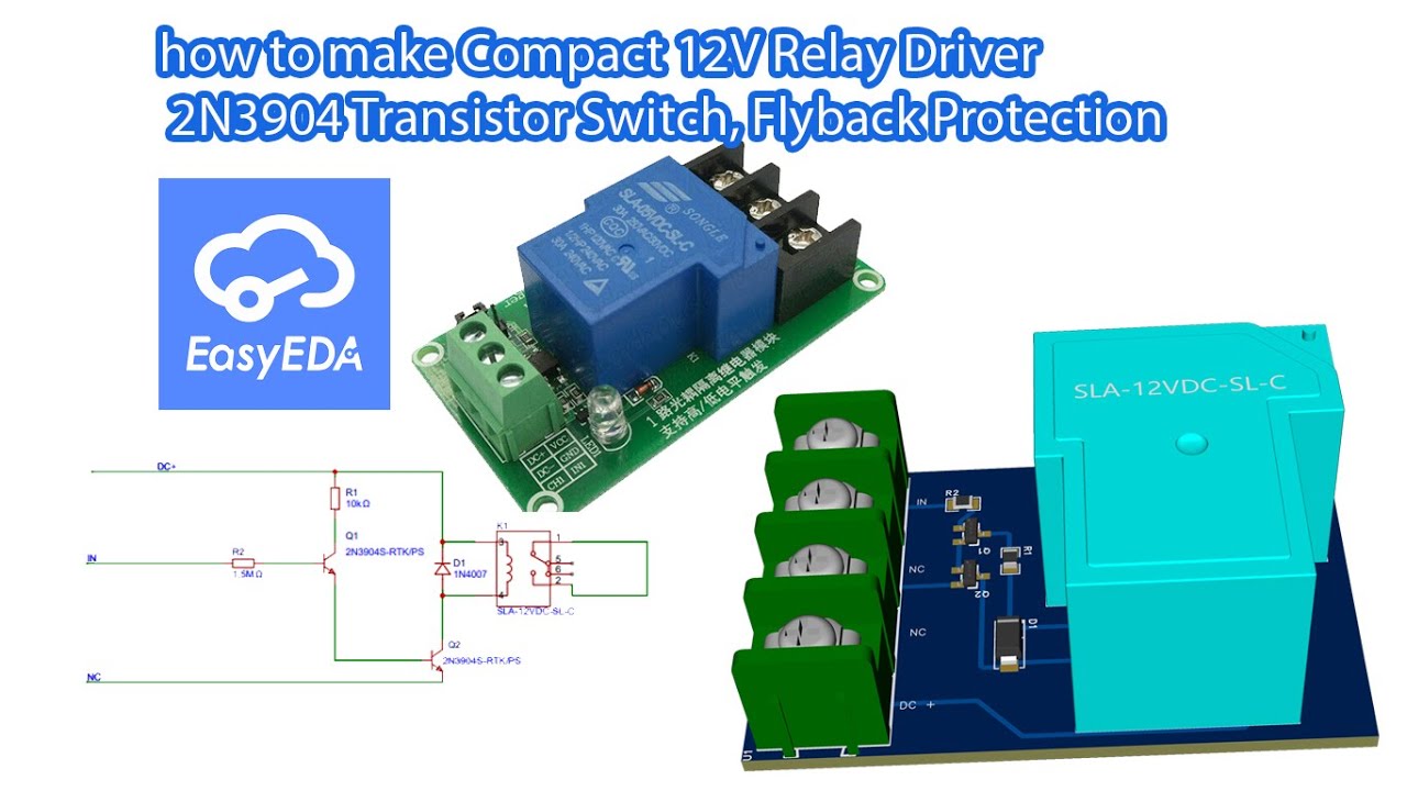 how to make Compact 12V Relay Driver — 2N3904 Transistor Switch ...