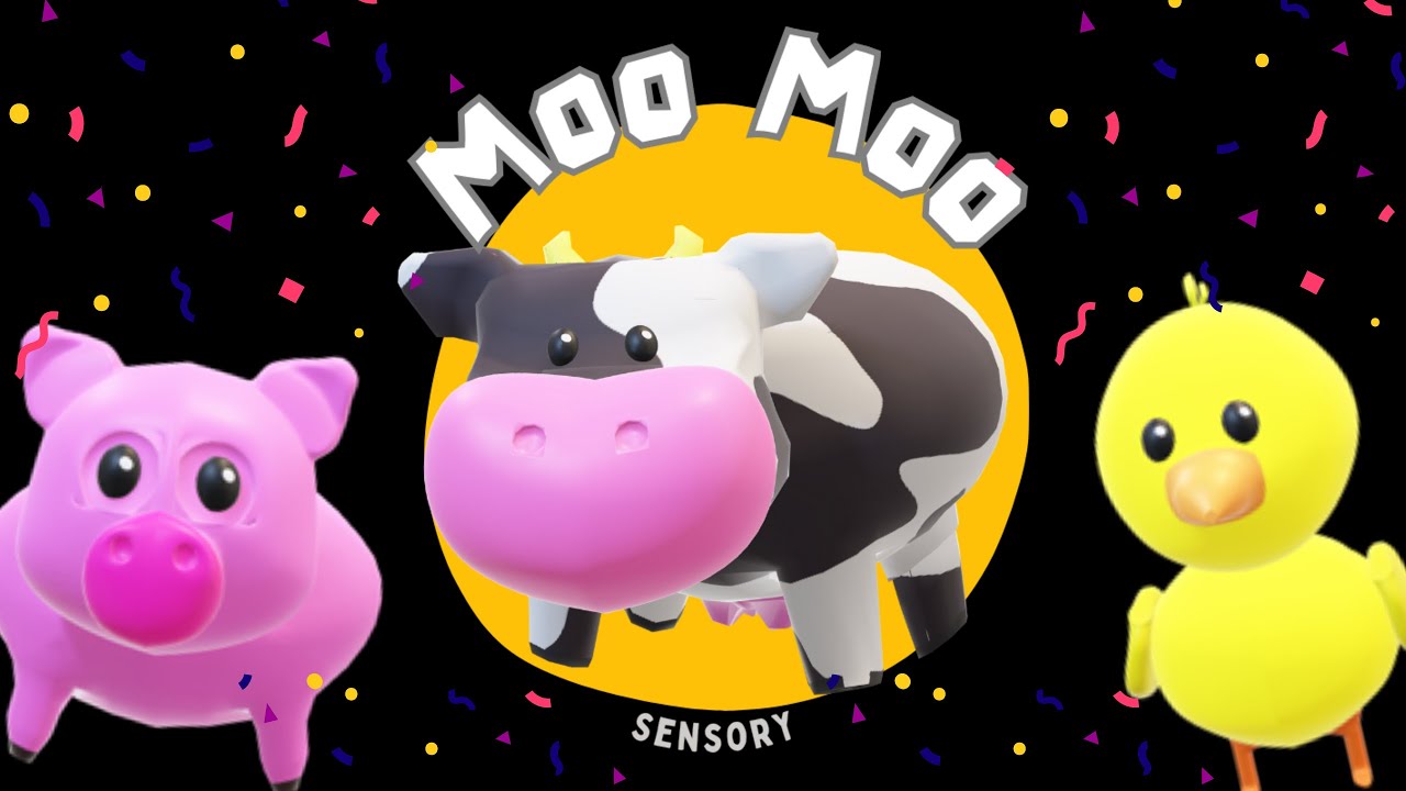 Moo Moo Cow Sensory- Farm Dance Party | Sensory Music & Dancing Animals ...