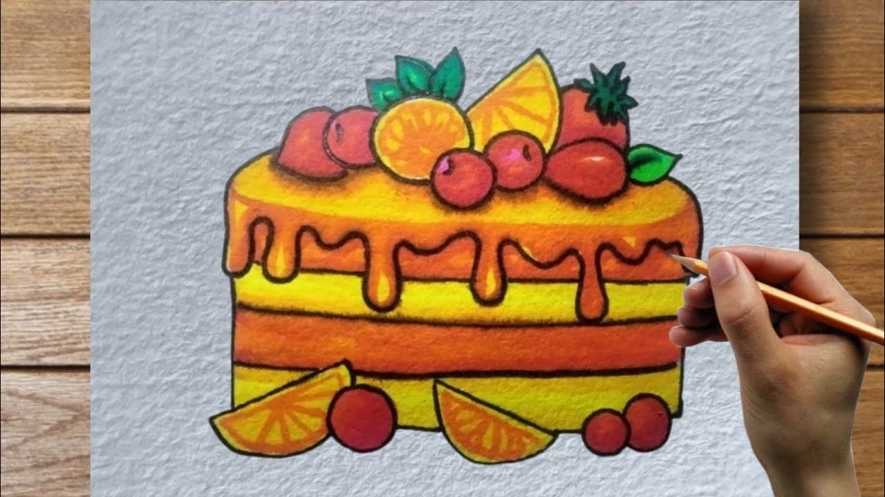 "Draw a Delight: Easy Step-by-Step Lemon & Orange Cake Art Tutorial!" 🍋 ...