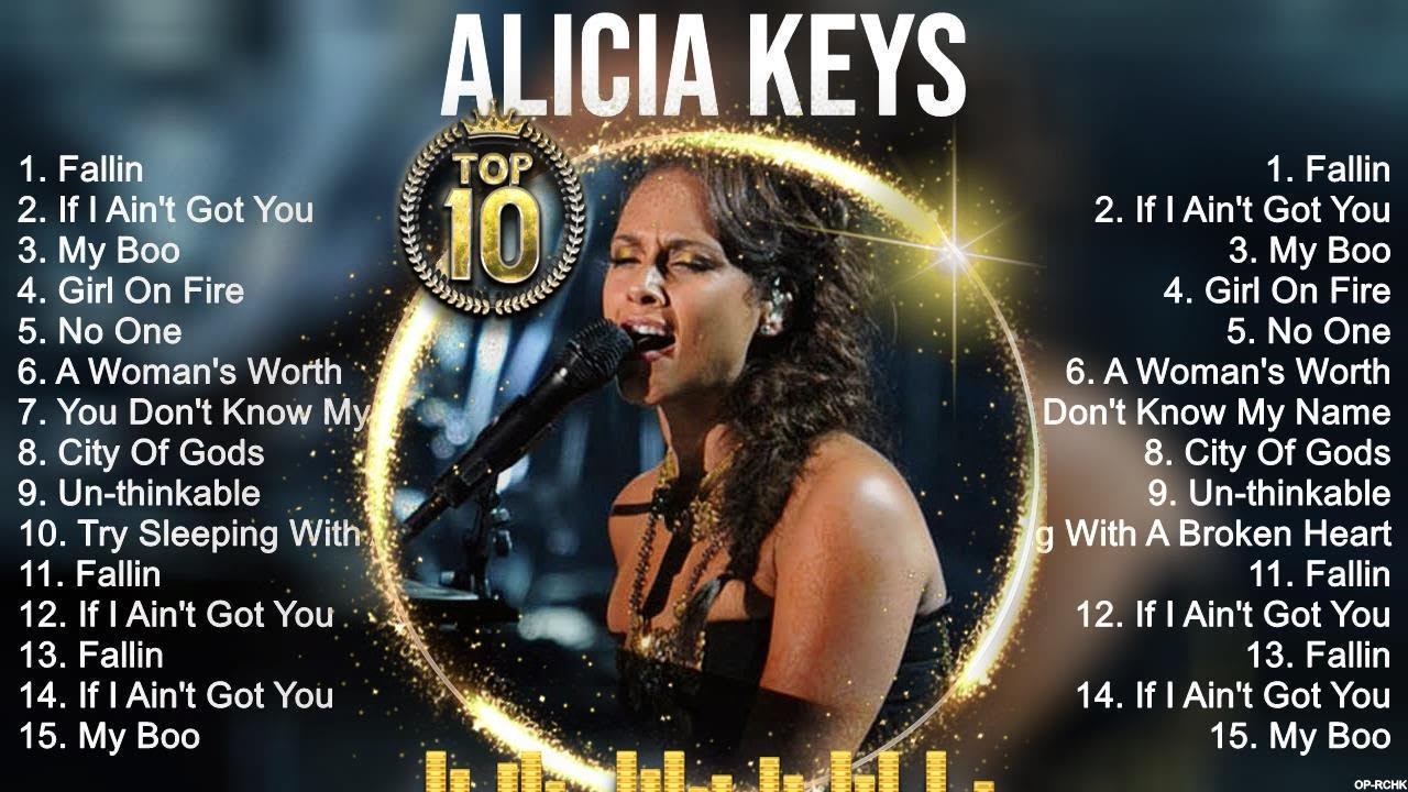 Alicia Keys Greatest Hits ~ Best Songs Music Hits Collection Top 10 Pop ...