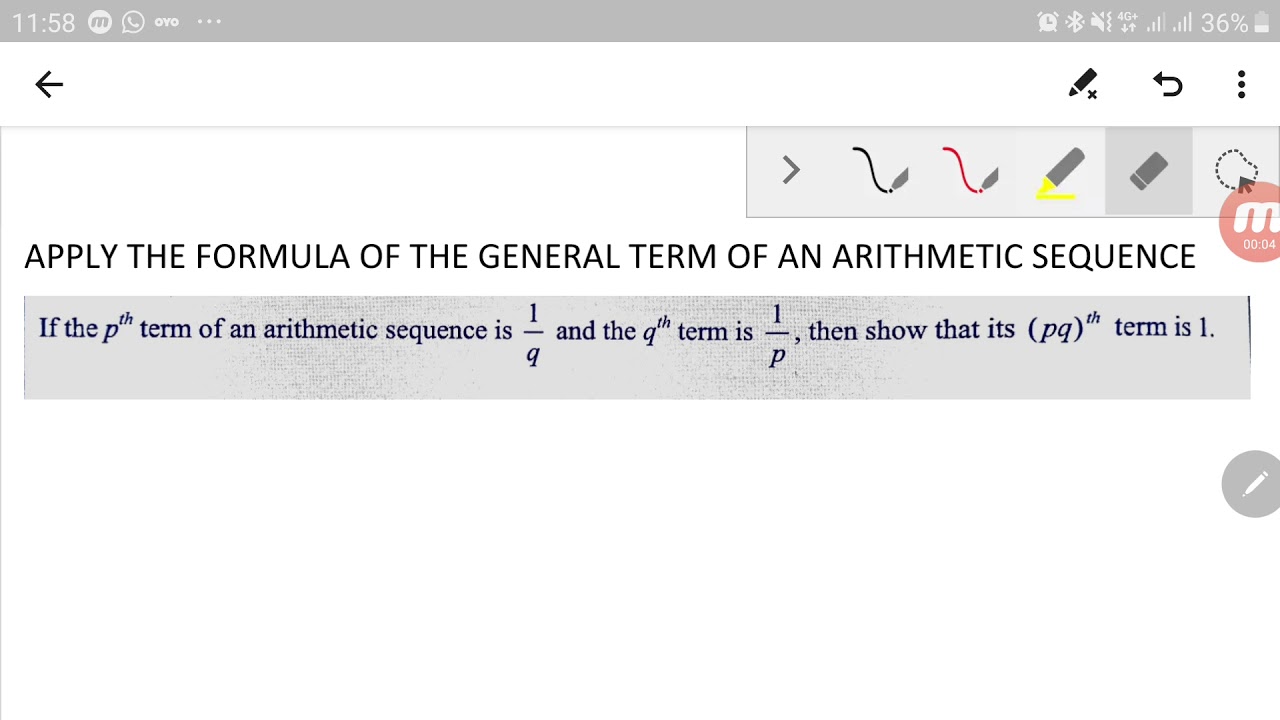 Sequence and Series: Apply the Formula of the General Term of an ...