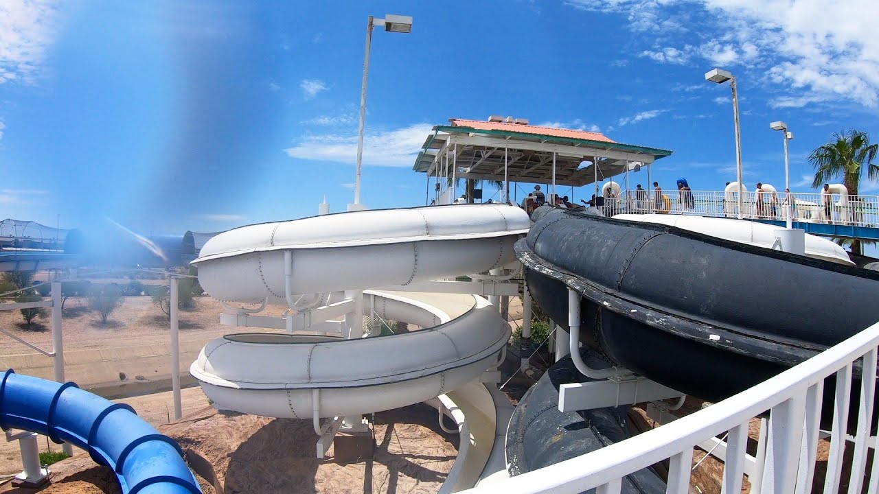 Splashwater Harbor Slides - The Cyclone | Golfland Sunsplash Mesa - YouTube