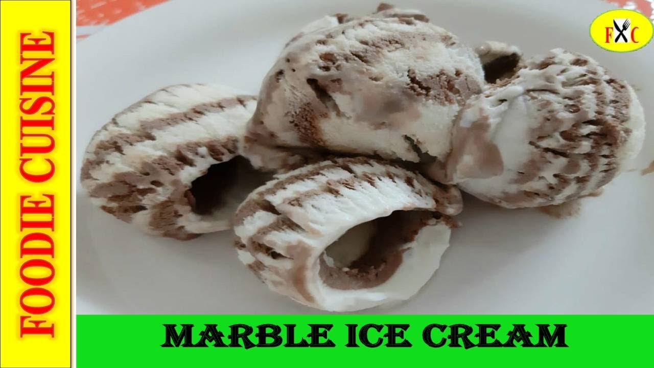 HOW TO MAKE EASY MARBLE ICE CREAM RECIPE |HOMEMADE CHOCOLATE VANILLA ...
