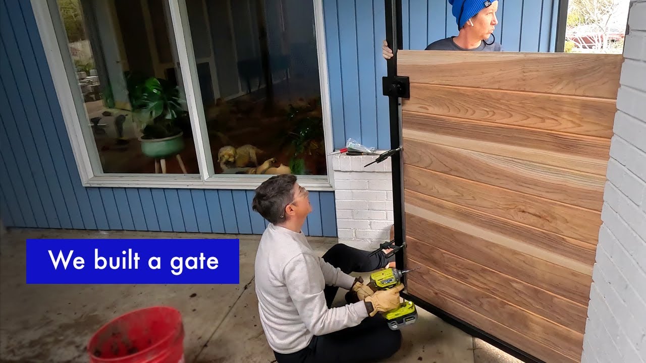 Building a metal and wood front gate for our midcentury modern home ...