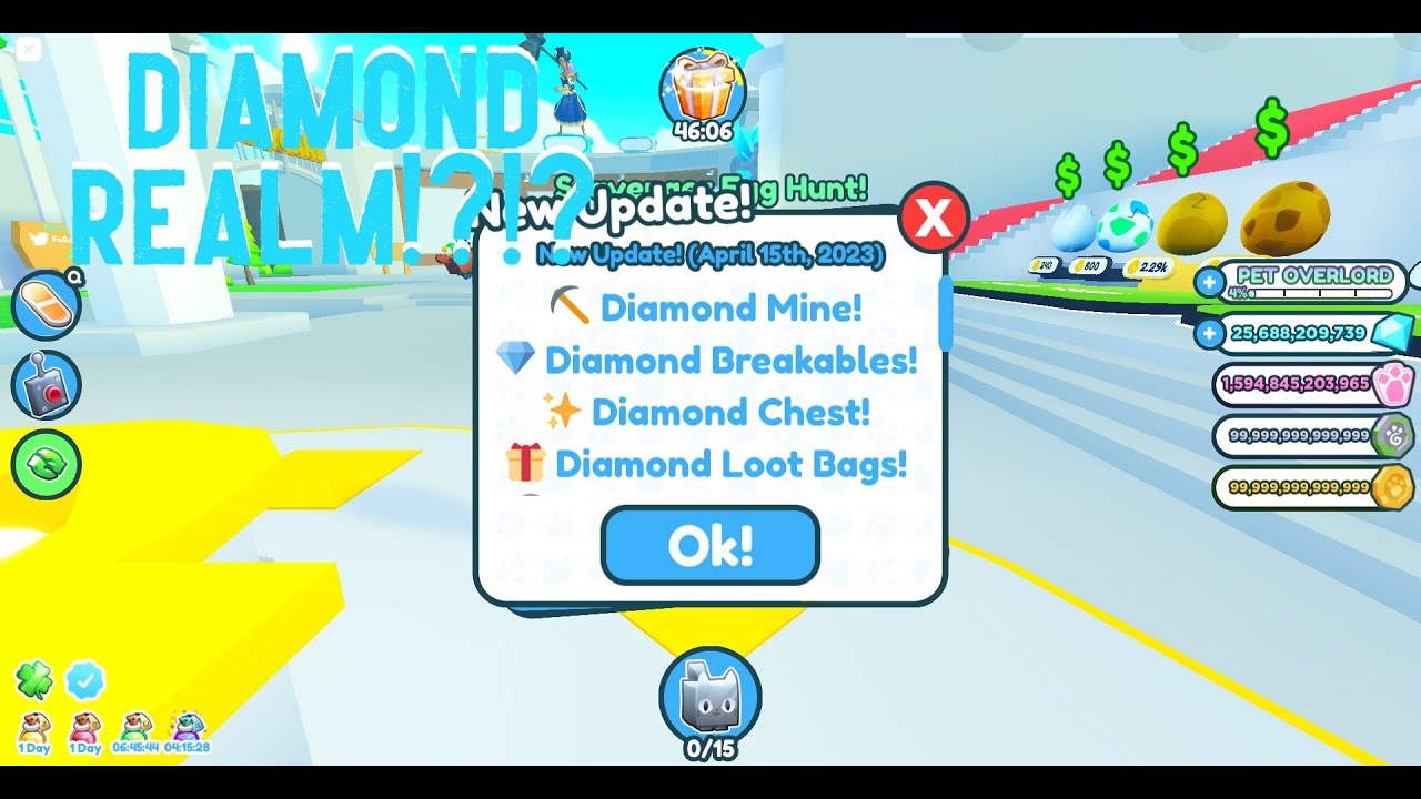 DIAMOND REALM UPDATE!! Roblox Pet simulator x - YouTube