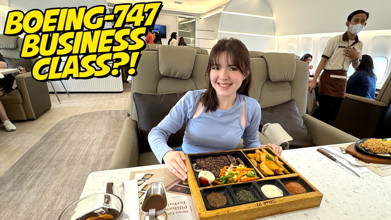 MAKAN STEAK DI PESAWAT MEWAH BOEING 747, HARUS BOOKING DULU !! - YouTube