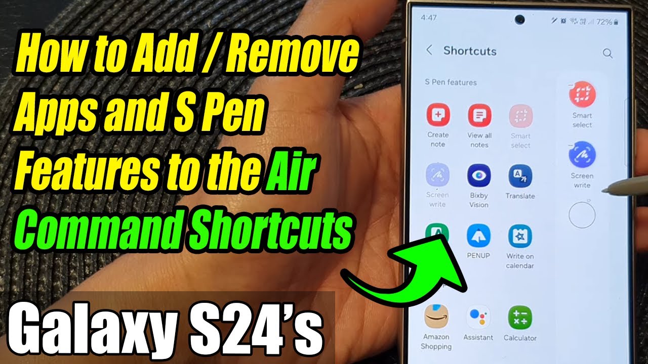 Galaxy S24/S24+/Ultra: How to Add/Remove Apps and S Pen Features to the Air Command Shortcuts ...