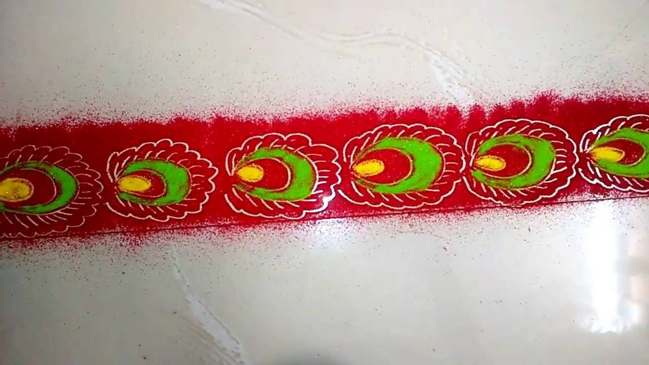 border patti rangoli - YouTube