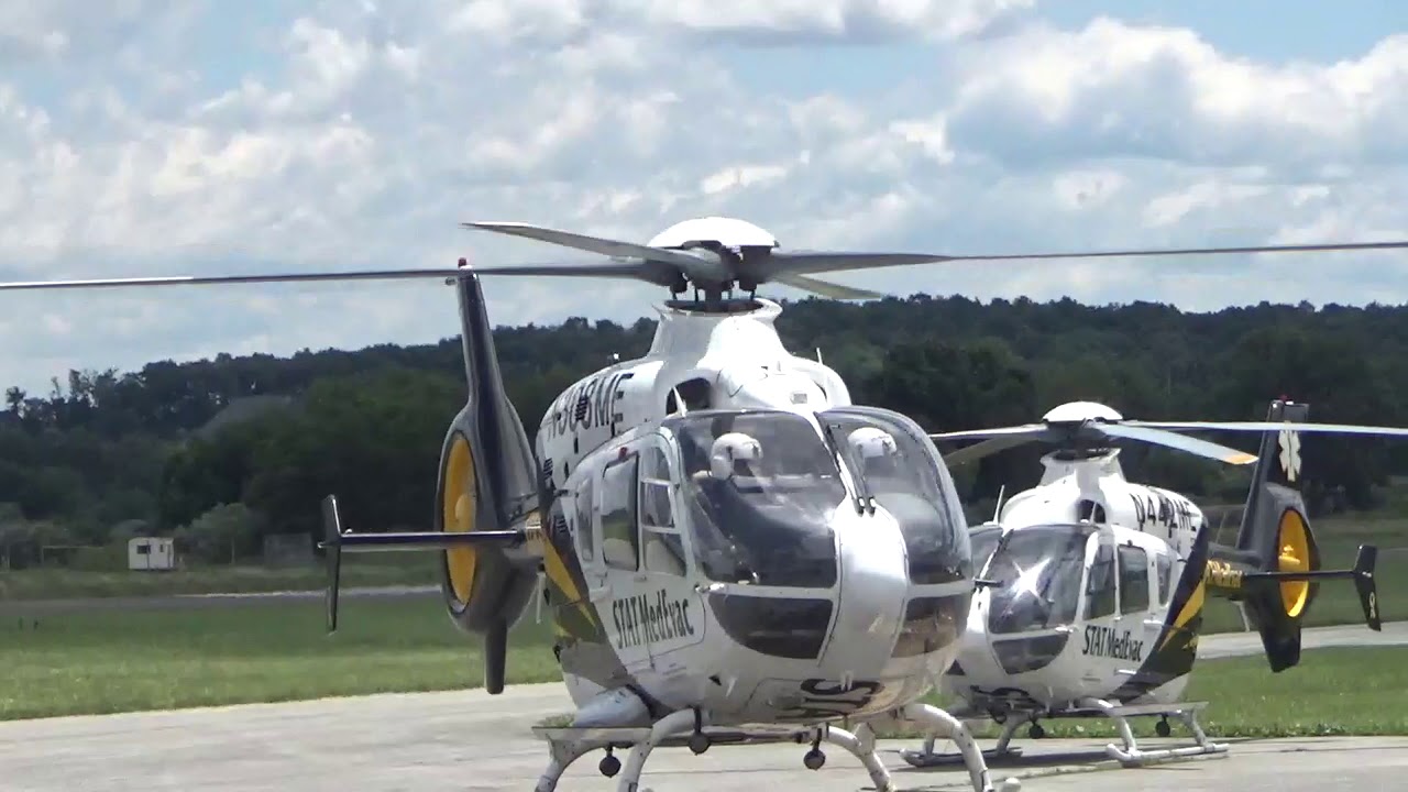 STAT MedEvac 13 N308ME re-position at York Airport - YouTube