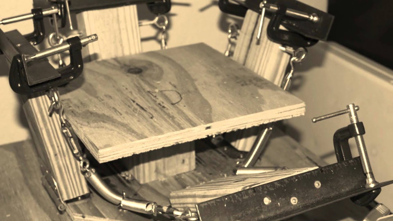 Homemade Screen Printing Press - YouTube