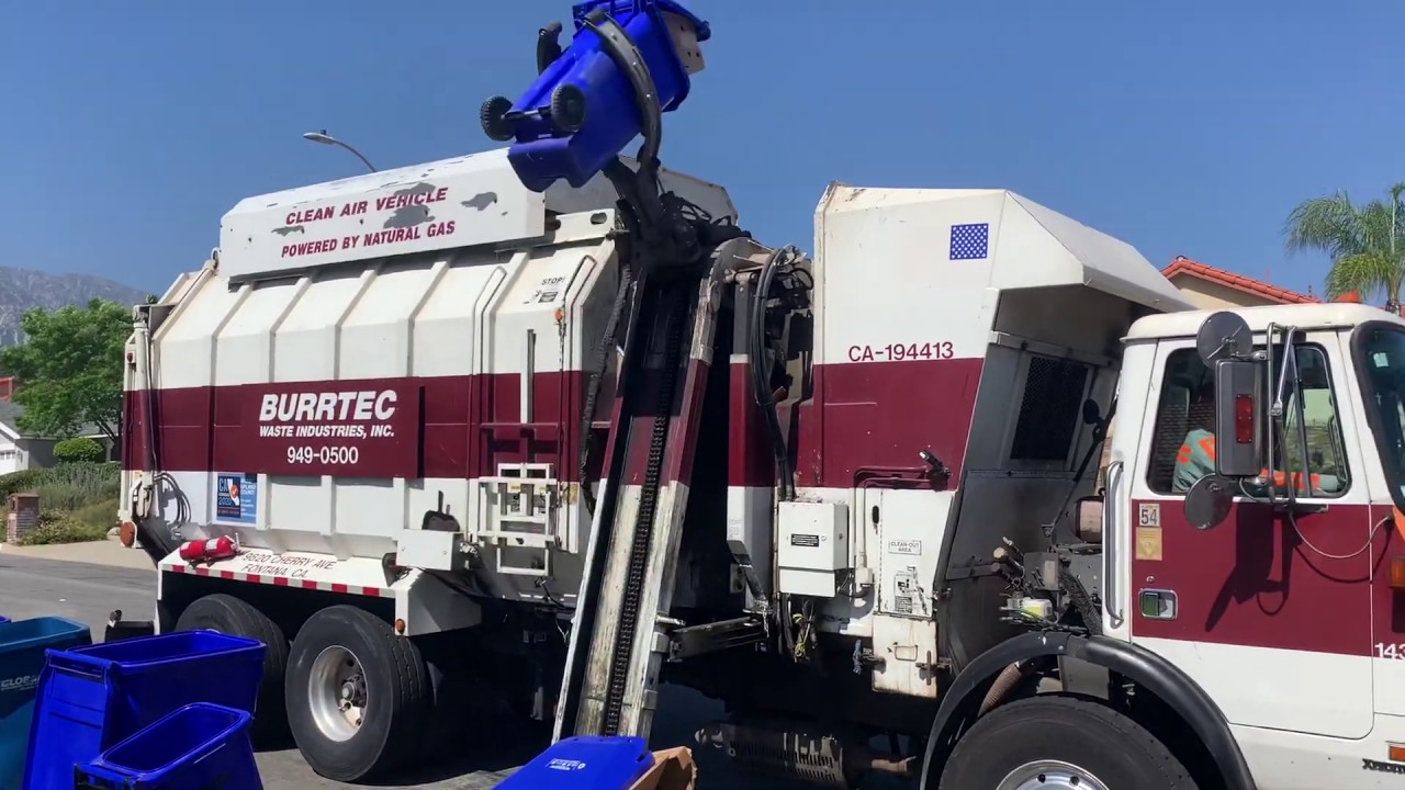 Garbage Truck Fail- Lid Breaks Off Can! - YouTube