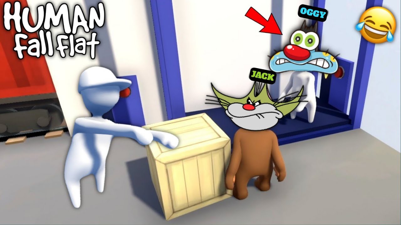 OGGY BECOME DOG AND JACK HUMAN IN HUMAN FALL FLAT - YouTube