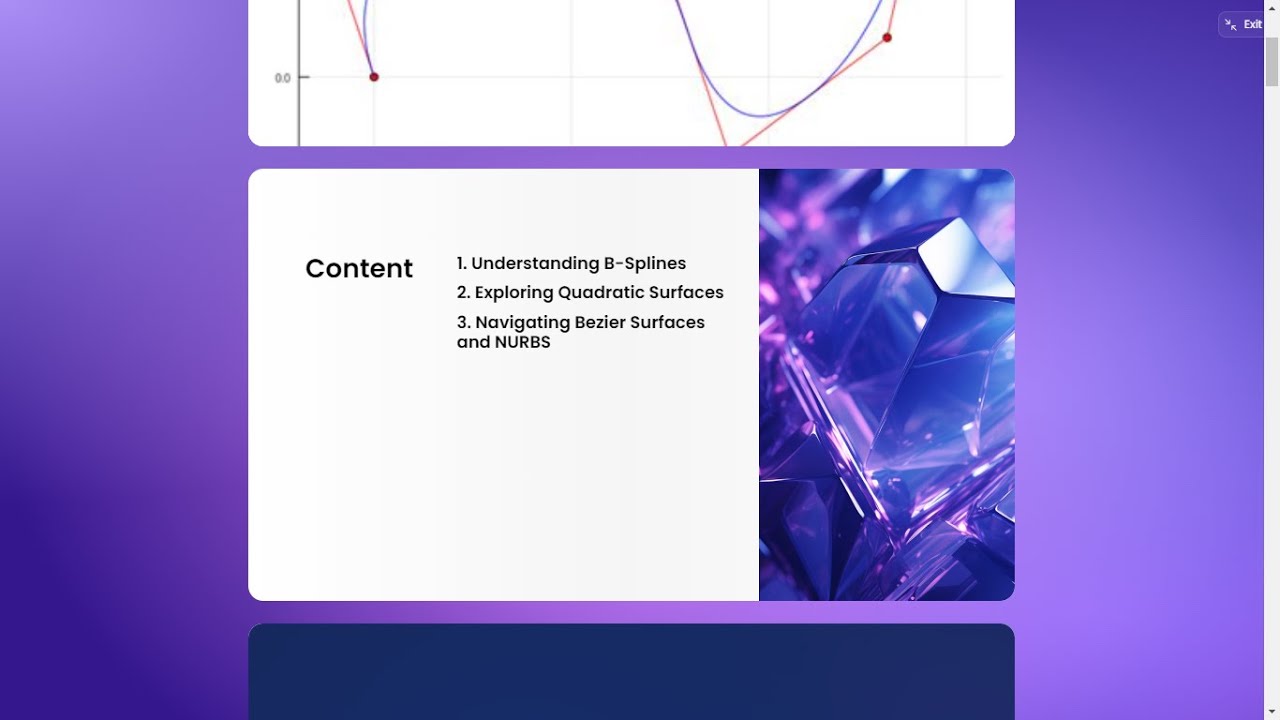 B-Splines; Quadratic surfaces, Bezier surfaces and NURBS. - YouTube
