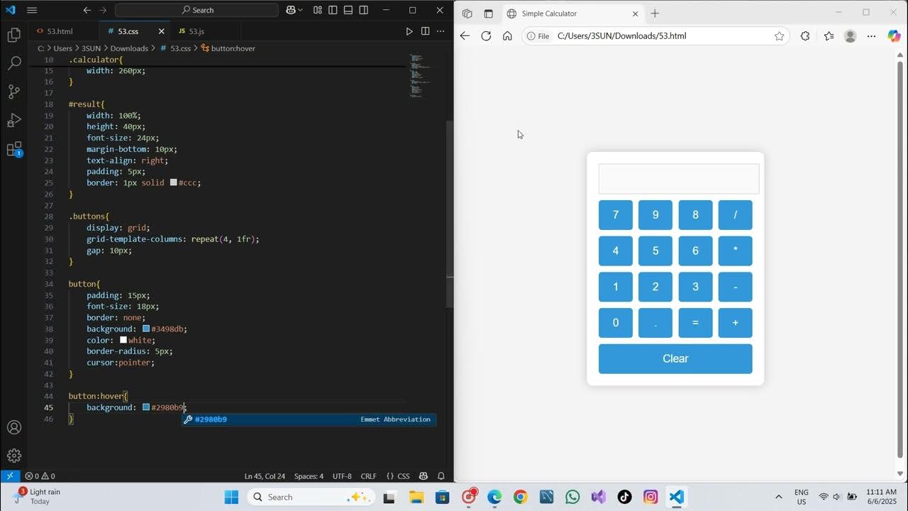 HTML & CSS & Javascript Project 53: 'Simple Calculator' Created by Trishanth Kumar - YouTube