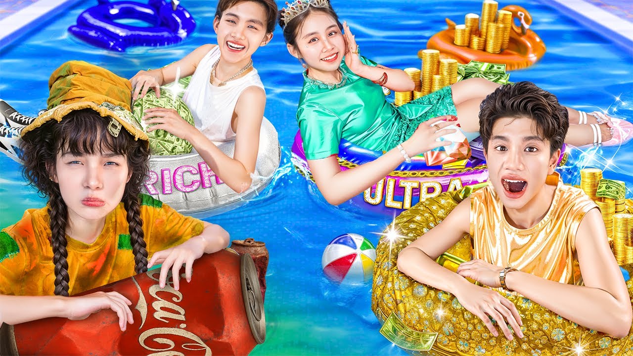 Poor Vs Rich Vs Giga Rich Vs Ultra Rich At Summer Pool Party! We Become ...