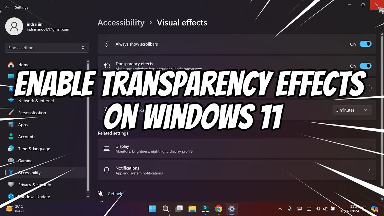 How to Enable Transparency Effects on Windows 11 - YouTube