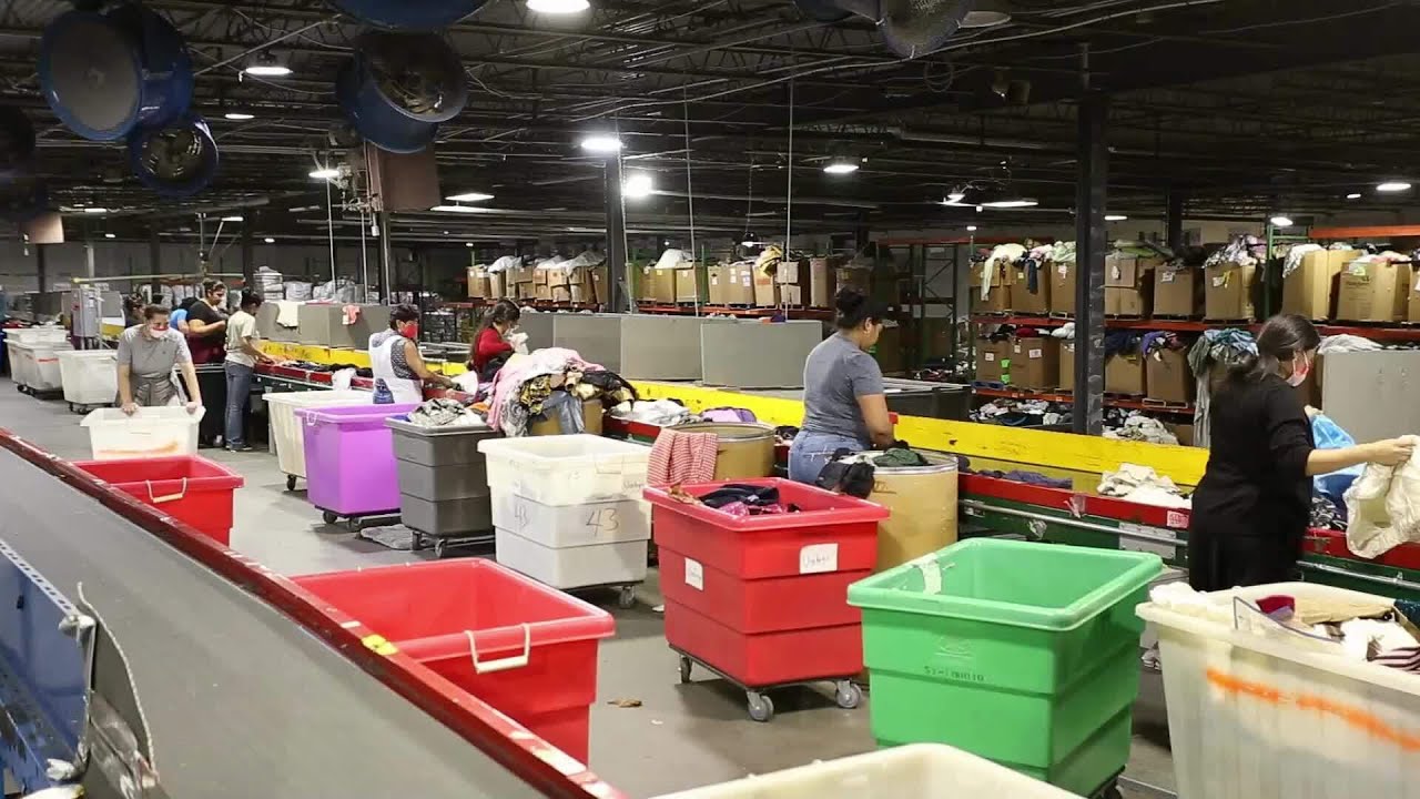 Sorting Used Clothing at Global Clothing Industries - YouTube