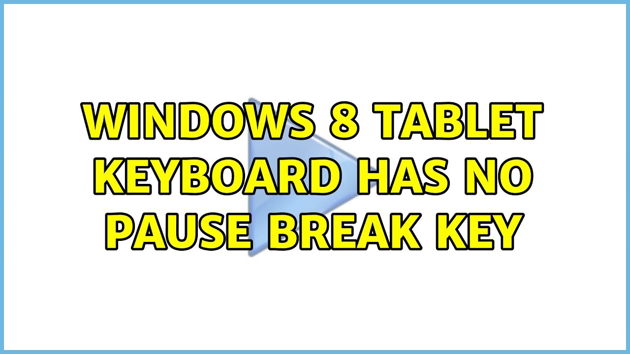 Windows 8 tablet keyboard has no pause break key - YouTube