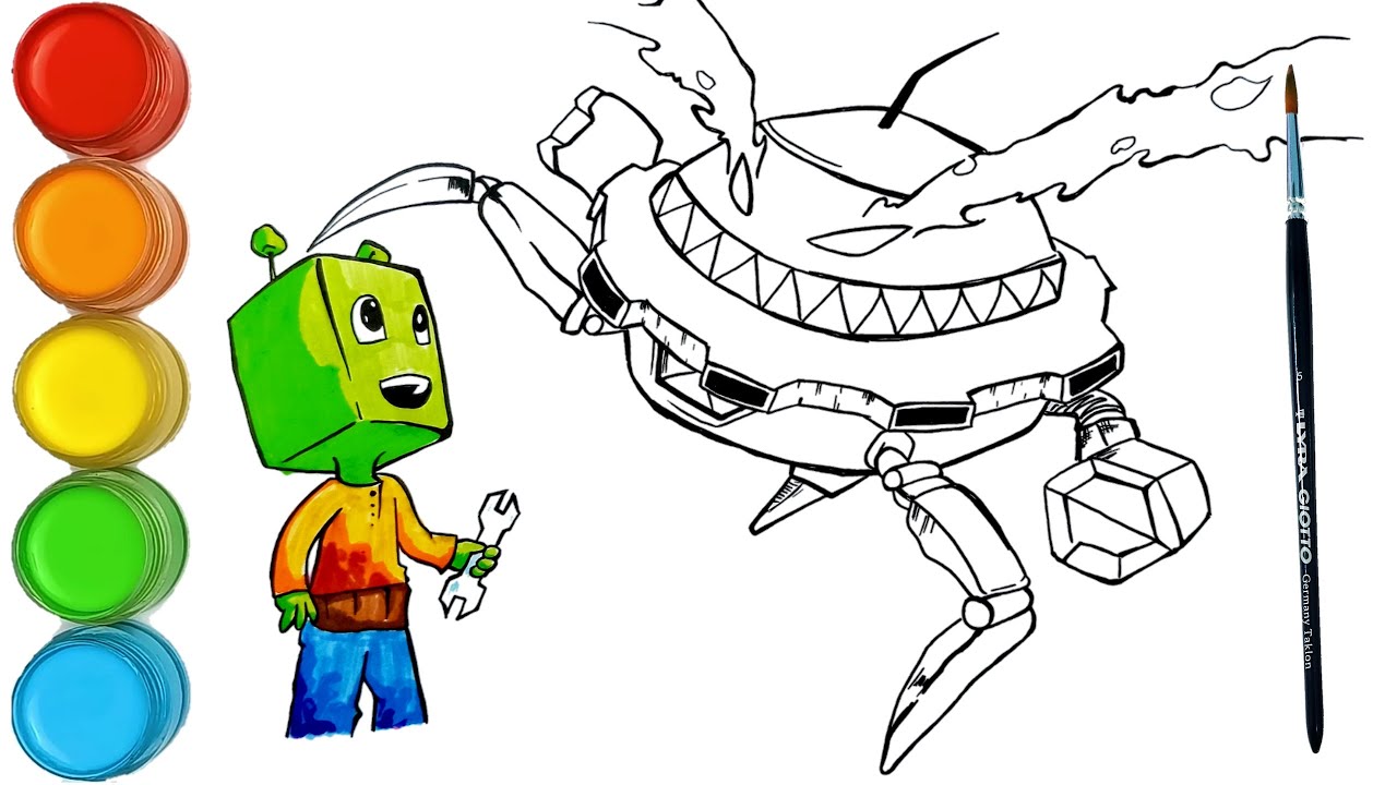 Menggambar dan mewarnai Adu Du dan Probe dari animasi BoBoiBoy dan ...