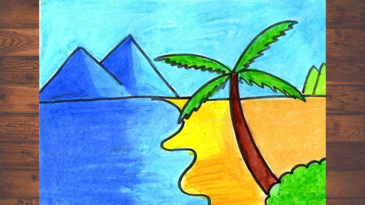 How to draw Easy Nature scenery| scene drawing| Nature scene drawing ...