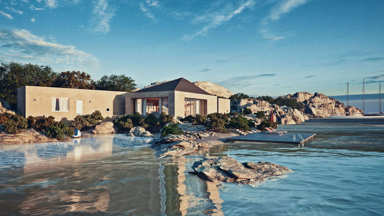 Animación 3D Villa en la playa - YouTube
