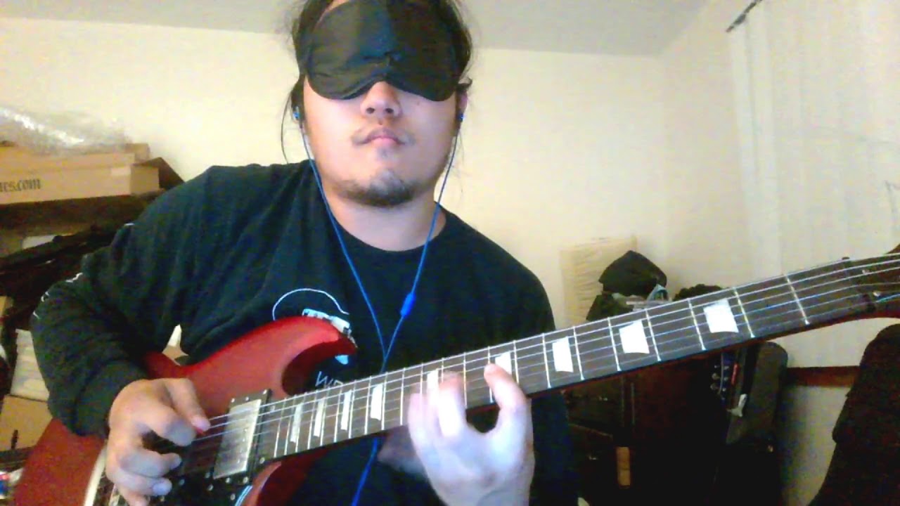 HIM - Razorblade Kiss guitar solo cover blindfolded - YouTube