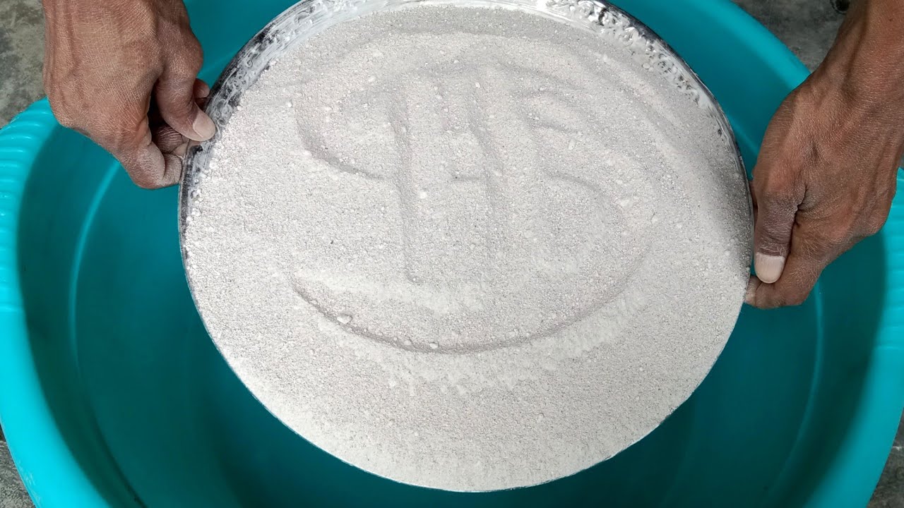 ASMR- Extremely Dusty white sand cement pouring in lots of💦 ...