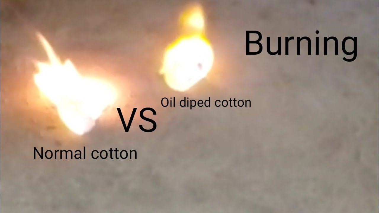 Normal cotton VS oil diped cotton burning test || Which cotton burn ...