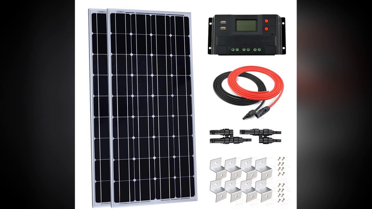 Giosolar 200W 12V Solar Panel Starter Kit: 2pcs 100W Monocrystalline ...