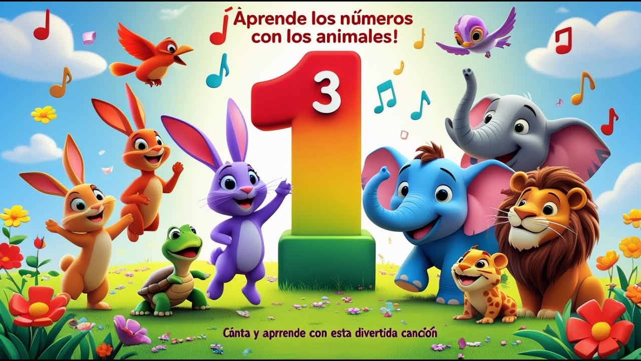 Los Números con los Animales - Canción Infantil Animada | Canta y ...
