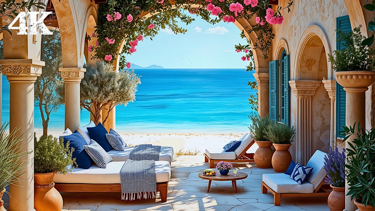 Mediterranean Beach Villa Patio | Float Away in Endless Calm with Ocean ...