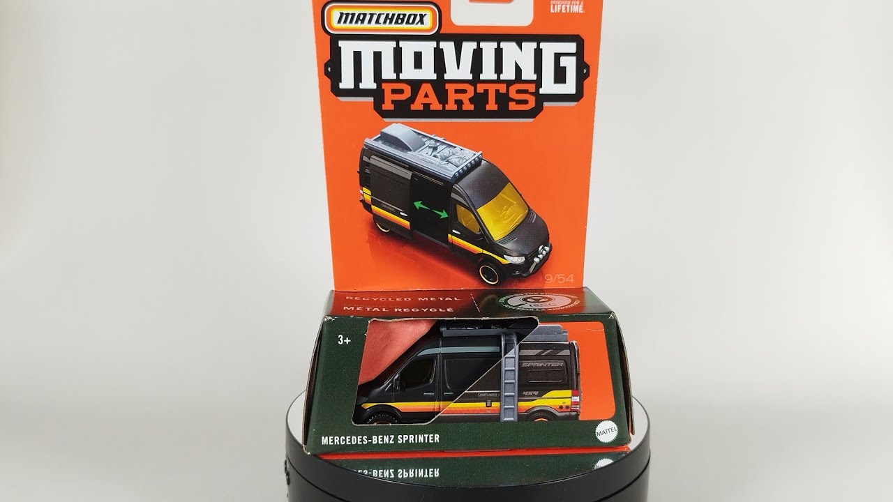 Review matchbox moving parts mercedes bens sprinter black 2024 - YouTube