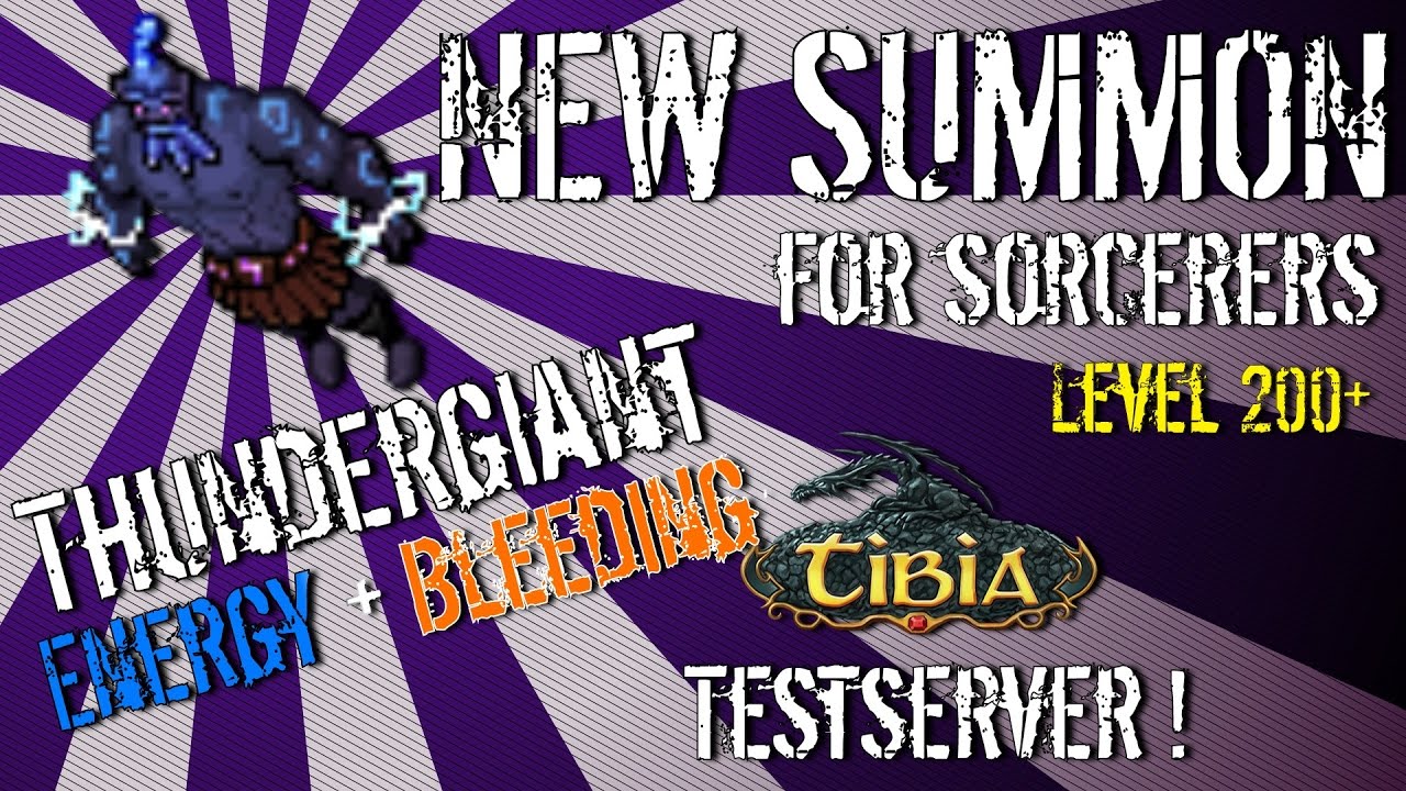 Tibia Test Server - New Sorcerer Summon (Thundergiant) - YouTube