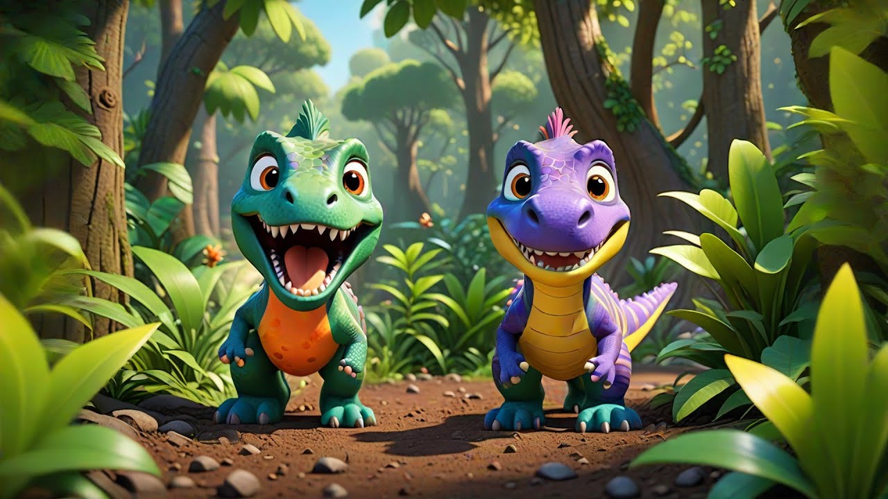 Five Little Dinosaurs Stomp and Roar | Dinosaur Song for Kids | Fun ...