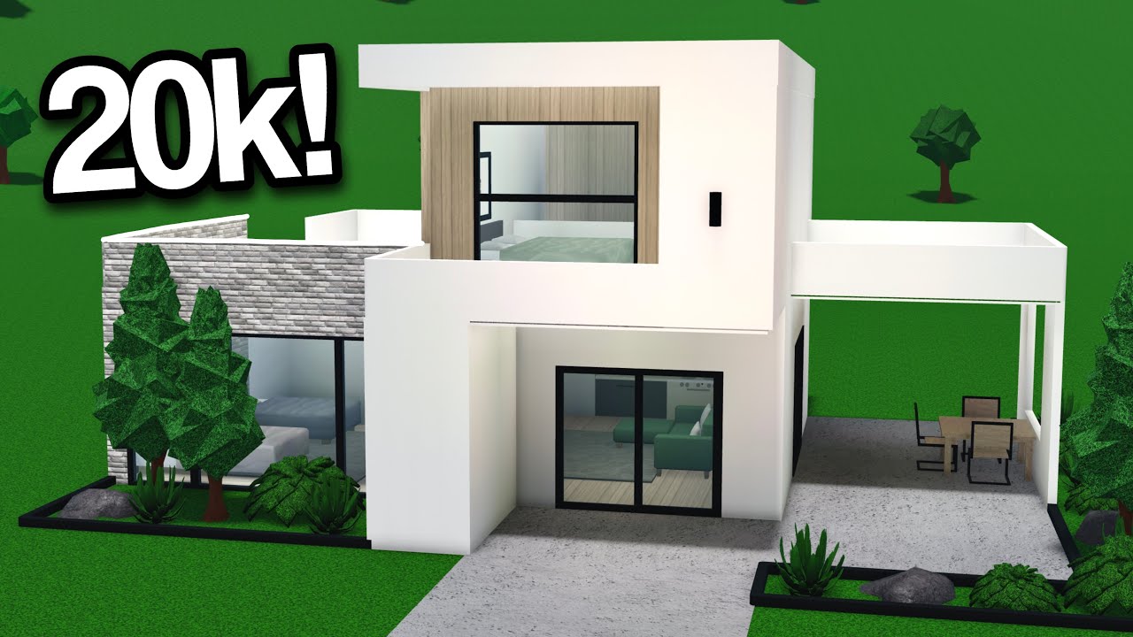 20K MODERN HOUSE | Bloxburg Tutorial with Voice - YouTube