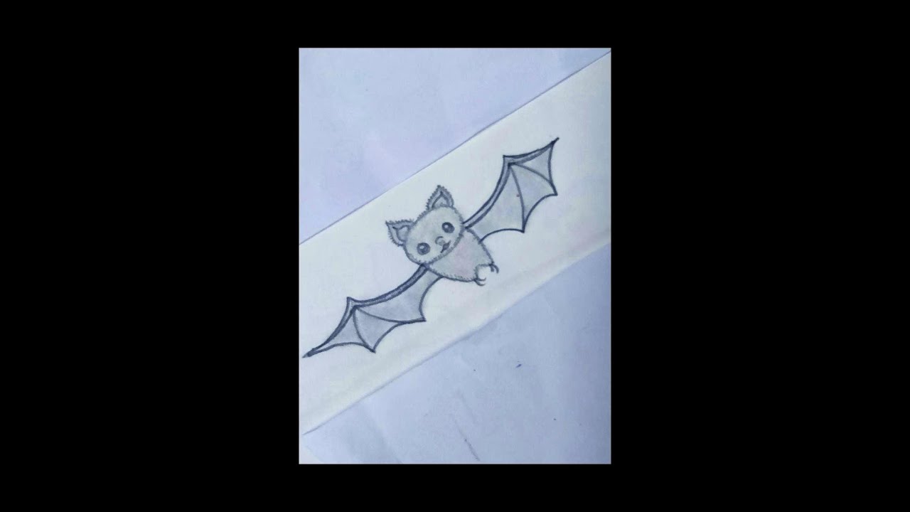 Bat // How to draw baby animal in 2 minutes - Bat - YouTube